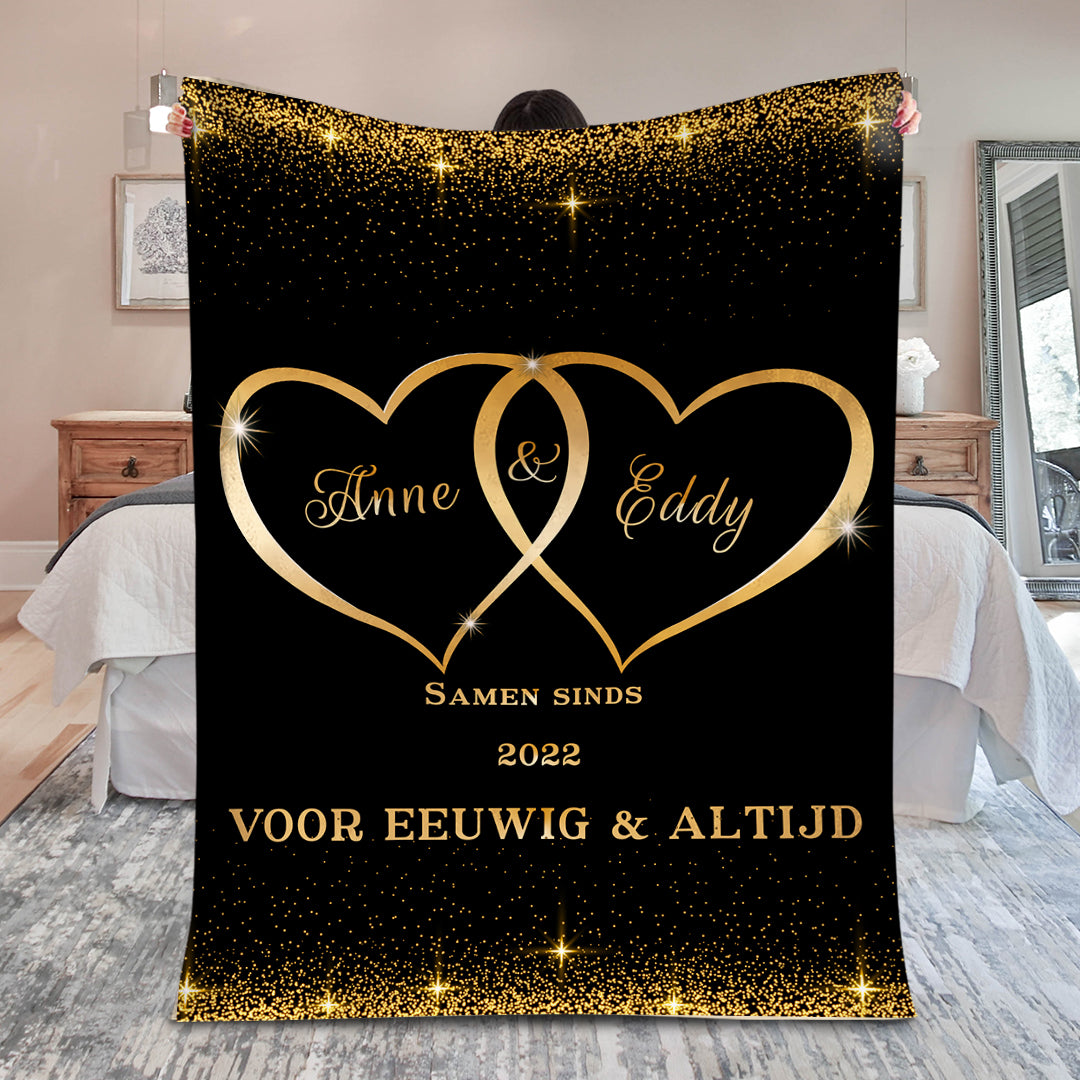 Voor degene die mijn hart vasthoudt - Gepersonaliseerde Premium Deken ...